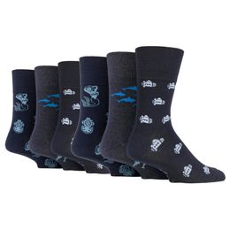 Gentle Grip - 6 Paar nicht elastische Socken f&uuml;r Herren - Tiefsee