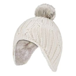 Heat Holders W&auml;rmehalter - M&auml;dchen Kabel gestrickt Beanie-M&uuml;tze mit Pom Pom Bommel f&uuml;r Winter | warme thermisch isolierte M&uuml;tze - Buttercreme