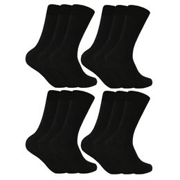Socke Snob - 12 Paar Herren Wolle Boot Socken f&uuml;r Wandern - schwarz