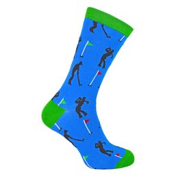 Herr Heron - Herren Neuheit lustig Golf Socken - Golfer (blau)