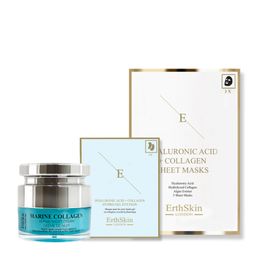 Marine Collagen Nachtcreme 50ml+ Hyalurons&auml;ure & Collagen Maske - 3 Blatt + Hyalurons&auml;ure + Collagen Hydrogel Augenpads 5 X 2