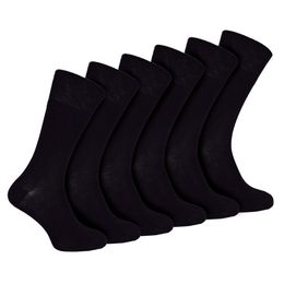 IOMI - 6 Pack Herren Diabetiker Bambus Socken | Extra breite nahtlose lockere nicht elastische Socken - Schwarz