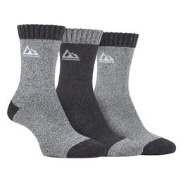 Storm Bloc - 3er-Pack Womens Performance Polyester Boot Socks | Outdoor Walking Hiking Trekking Socken - Charcoal/grey