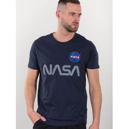 Alpha Industries Herren Nasa Reflexion T-Shirt in Dunkelblau
