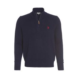 U.S. Polo Assn. Herren Zip Troyer &ndash; Pullover mit Stehkragen &ndash; Eleganter Langarm Strickpullover in Navy