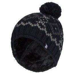 Heat Holders Herren Fleece gef&uuml;ttert Thermal Winter Warm Beanie Bommelm&uuml;tze mit Pom Pom