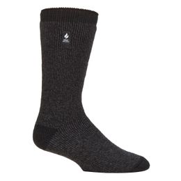Heat Holders W&auml;rmehalter - Herren extra dicke Thermosocken f&uuml;r den Winter | Warme flauschige Fleece isolierte Socken | Geschenke f&uuml;r M&auml;nner - Charcoal / Mid Grey Heel & Toe (Berlin)