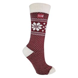 THMO - Damen Vintage Nordic Fairisle Style Winter Wool Blend Socken