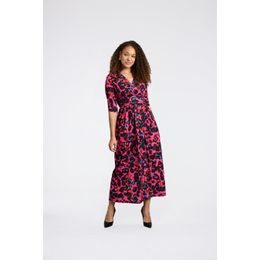 Sonia V-Ausschnitt Wickelkleid - Rosa Leopard