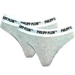 Philipp Plein Grauer Tanga im Doppelpack