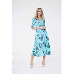Claire Kleid mit Blumendruck - Blau