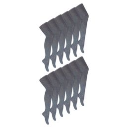 12 Paar Multipack M&auml;dchen Schuluniform Strumpfhosen | Sock Snob | Weiche & bequeme einfache undurchsichtige Strumpfhosen f&uuml;r Kinder - Grau