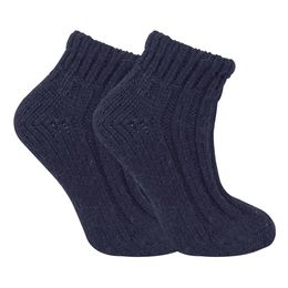 Sock Snob Damen-Stiefelettensocken aus grober, gerippter Wolle mit niedrigem Schnitt