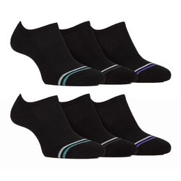 Mens Bamboo No Show Invisible Socken | Farah | 6 Pack | Low Cut Non Slip Cushioned Socken f&uuml;r Gym - Schwarz