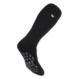 Heat Holders Herren Kniestr&uuml;mpfe f&uuml;r den Winter | W&auml;rmehalter | Fleece gef&uuml;ttert Rutschfeste lange Socken mit Anti-Rutsch-Greifern - Schwarz / Grau