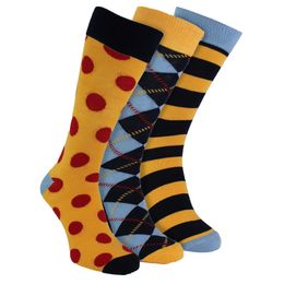 HS von Happy Socks - Herren 3er-Pack lustige Socken - Punkte (Marineblau)