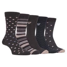 Farah - 5er-Pack Herren d&uuml;nne atmungsaktive klassische Polka Dot gemusterte weiche Top Baumwolle Kleid Socken - FCS273BRNGRY (Polka Dot)