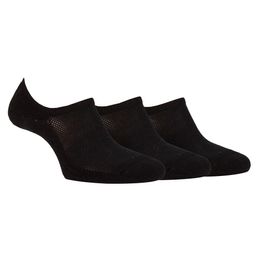 Damen Bamboo No Show Socken | JEEP | Atmungsaktiv Anti Blister gepolstert unsichtbare Socken mit Anti-Rutsch-Ferse Grip - Schwarz