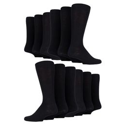 Sock Snob - 12 Paires Homme Chaussettes Coton Rayures Business - Noir