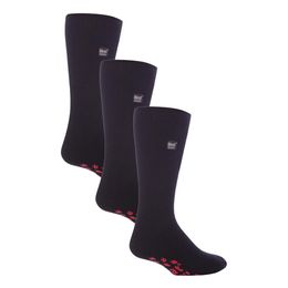 Heat Holders W&auml;rmehalter - 3 Paar Multipack Herren Pantoffelsocken mit Griffen f&uuml;r den Winter | dicke, rutschfeste Thermosocken f&uuml;r drinnen - Schwarz / Rot