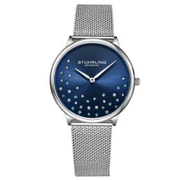 Silber und Marineblau Symphony Quartz 38mm