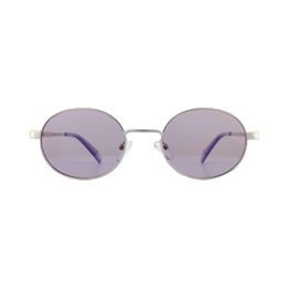 Polaroid Oval Unisex lila Silber lila polarisierte Sonnenbrille