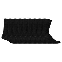 Gentle Grip - 9 Paar nicht elastische Socken aus weicher Baumwolle f&uuml;r Herren - schwarz