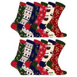 Herren Weihnachten Socken | Socke Snob | Neuheit bunte stilvolle lustige gemusterte Crew Xmas Socken - 12 Pack