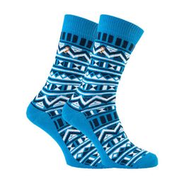 Farah - 2 Paar Herren Funky Vintage gemustert bunte dicke Baumwolle Crew Socken - FVS008COB