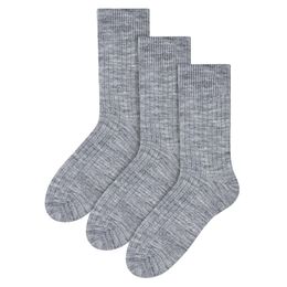 3 Paar Multipack Herren Alpaka Wolle Socken | Steven | Winter Thick Warm Boot Socken - Hellgrau