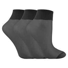 Livia 3 Paar transparente kn&ouml;chelhohe Pop-Socken aus 15-Denier-Nylon f&uuml;r Damen