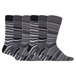 6er-Pack farbenfrohe gestreifte Baumwollsocken f&uuml;r Herren in 7 verschiedenen Ausf&uuml;hrungen