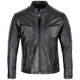 Rock Creek Lederjacke Schwarz