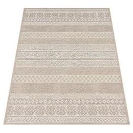 Teppich Paco Home "Vermont 183", beige, B:80cm H:4mm L:250cm, Polypropylen, Teppiche, Teppich, Flachgewebe, modernes gestreiftes Design, In- und Outdoor geeignet