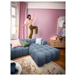 Ecksofa OTTO HOME "KALLIE L-Form, 248 cm - OTTO. Verl&auml;ssliche Qualit&auml;t.", blau (hellblau), B:248cm H:72cm T:186cm, 100% Polyester, Sofas, Ecksofa, Bubble Optik, moderne Steppung, hoher Sitzkomfort