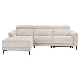 Ecksofa OTTO HOME "LUND Cord, L-Form, 261 cm, man. o. elektr. Relaxfunktion (mit USB-A)", beige (creme), B:261cm H:97cm T:179cm, 100% Polyester, Sofas, Ecksofa, USB-C bei elektrischer Variante und Kopfteilverstellung