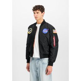 Bomberjacke Alpha Industries "MA-1 VF Vintage Fit NASA", Herren, Gr. 4 XL, schwarz, Obermaterial: 100% Nylon; Futter: 100% Nylon; F&uuml;llung: 100% Polyester, Jacken Bomberjacke