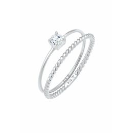 ELLI Ring Set Damen Gr&ouml;&szlig;e 56 silber / transparent