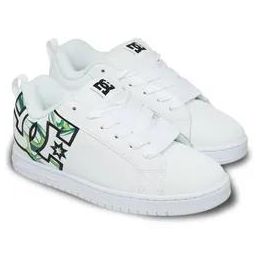 Schn&uuml;rschuh DC Shoes "Court Graffik", Damen, Gr. 13(47), liquid fuego wei&szlig;, Obermaterial:Obermaterial: Leder (Kuh) / Futter: Textil / Au&szlig;ensohle: Gummi;, Schuhe Schn&uuml;rschuh