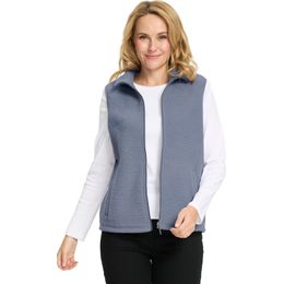 Damen Fleeceweste mit Stehkragen taubenblau, Gr&ouml;&szlig;e 56