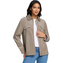Damen Cordjacke mit Pattentaschen sesam, Gr&ouml;&szlig;e 42