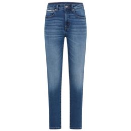 Skinny-fit-Jeans Calvin Klein Jeans "MID RISE SKINNY INDIGO STATION", Damen, Gr. 26, L&auml;nge 30, indigo station, Denim/Jeans, Obermaterial: 80% Baumwolle, 12% Polyester, 6% Elastomultiester, 2% Elasthan, unifarben, skinny fit lang, Jeans, Skinny fit mit Taschen