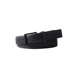 Lederg&uuml;rtel Calvin Klein "WARMTH BUCKLE PEBBLE 35MM FIXED", Herren, Gr. 100, schwarz, matte schwarz, Web, Rindsleder, G&uuml;rtel Lederg&uuml;rtel, Gr&ouml;&szlig;enverstellbar mit Metallschlie&szlig;e