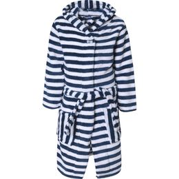 Playshoes Bademantel 'Maritim' Jungen Gr&ouml;&szlig;e 146/152 blau / wei&szlig;