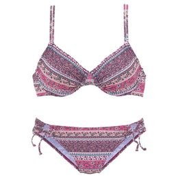 s.Oliver B&uuml;gel-Bikini Damen Gr&ouml;&szlig;e XXL petrol / beere / rosa / neonpink