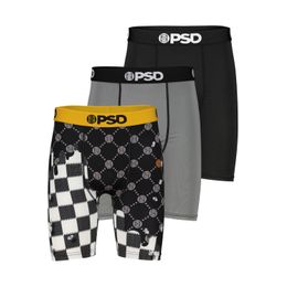 Boxershorts PSD "3 PACK - CHECK DRIP Herren", Herren, Gr. L, multi, 90% POLYESTER, 10% ELASTHAN, Unterhosen