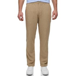 Leinenhose INDICODE "INTrope Pant", Herren, Gr. L, N-Gr, kelp, Web, Obermaterial: 55% Leinen, 45% Baumwolle, unifarben, regular fit kn&ouml;chellang, Hosen