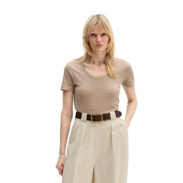 Marc O'Polo T-Shirt MARC O'POLO "aus reiner Baumwolle", Damen, Gr. L, earthy taupe, Obermaterial: 100% Baumwolle, unifarben, Basic, regular fit, tiefer Rundhals, normaler Saum, Shirts T-Shirt