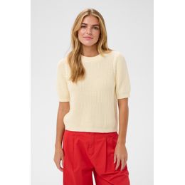 Strickpullover Saint Tropez "PiliaSZ SS Pullover", Damen, Gr. L, creme, Strick, Obermaterial: 100% Baumwolle, unifarben, normal, Rundhals, Pullover Strickpullover