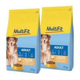 MultiFit Trockenfutter Hund Adult, mit Gefl&uuml;gel & Karotte 2x12 kg